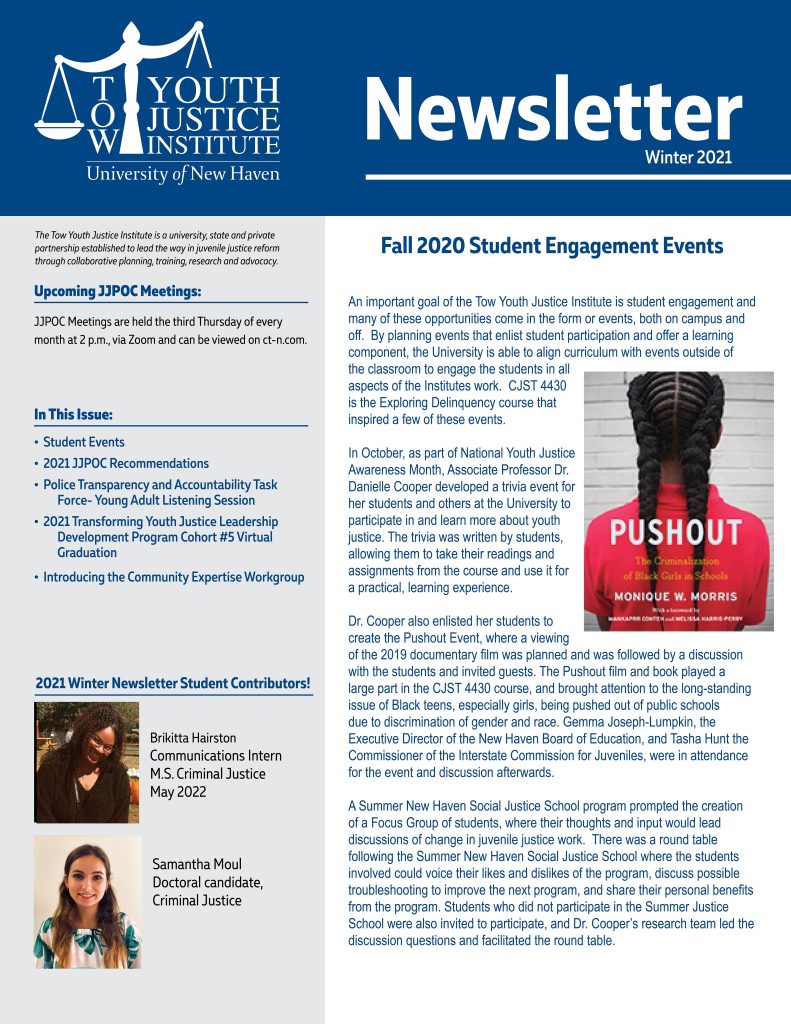 Newsletters – The Tow Youth Justice Institute